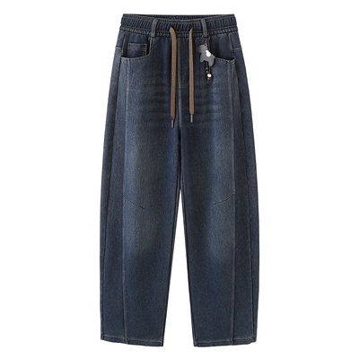 大码时尚弯刀牛仔裤洋气百搭春款