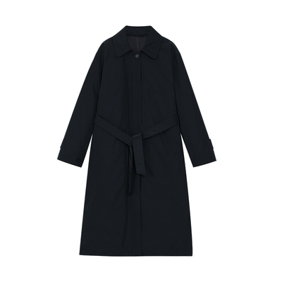 JESTOMS | 高密度混纺/90白鸭绒羽绒服女气质通勤H型长款风衣外套