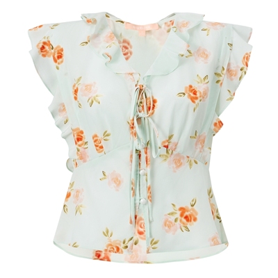 【仲夏玫瑰园】印花桑蚕丝衬衫