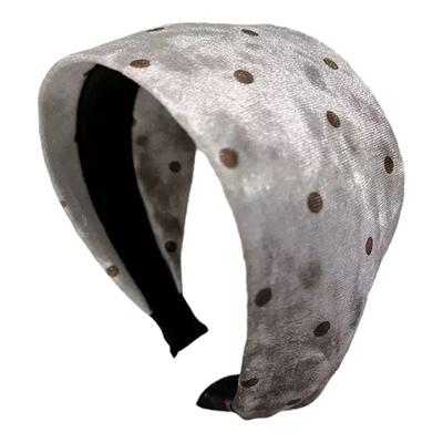 韩国博主同款波点丝绒宽边发箍