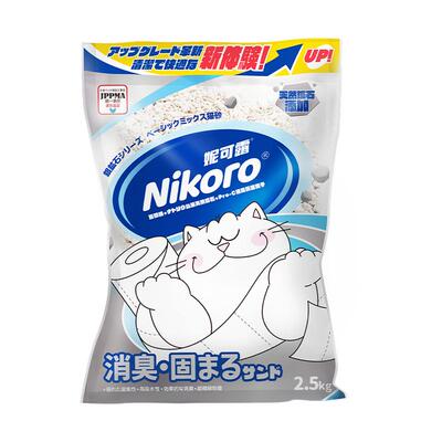 妮可露Nikoro银矿石混合猫砂除臭结团抑菌微尘钠基矿豆腐砂2.5kg