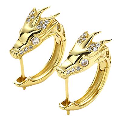 Dragon龙形镶钻S925银耳圈