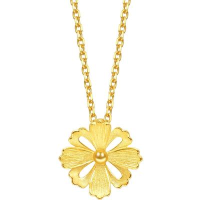 周生生格桑花黄金吊坠足金挂坠