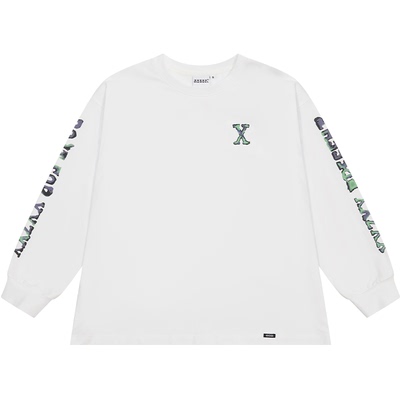 长袖T恤涂鸦宽松男女同款潮牌