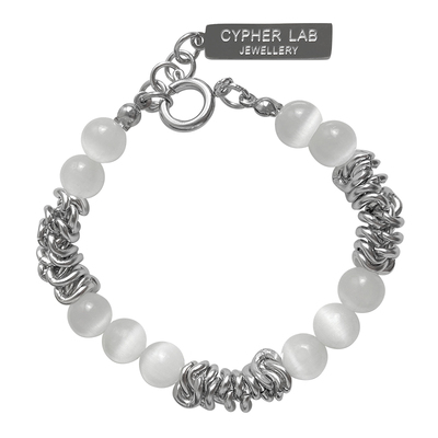 CYPHER天然石拼接金属猫眼石手链