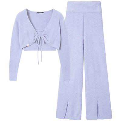 从轻半边绒家居服女小众防静电