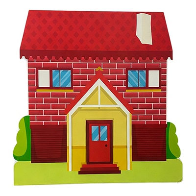 三只小猪kt板儿童表演舞台背景情景剧道具砖房子毛草屋木屋大树