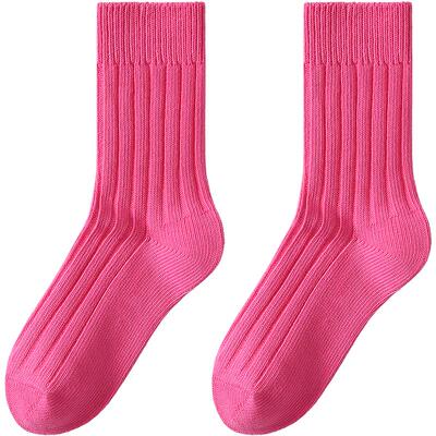 PRIMEET/派米女生玫红粗线中筒袜