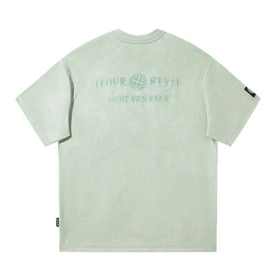 麂皮绒短袖美式街头青少年情侣