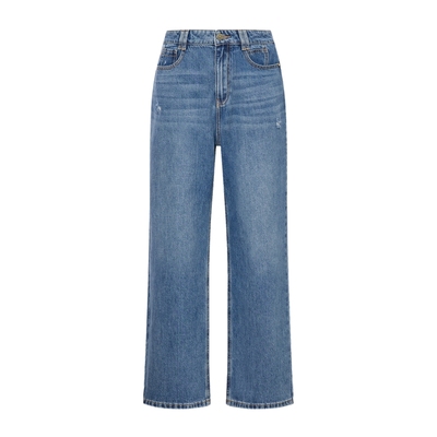 阔腿剪裁风格百搭牛仔裤