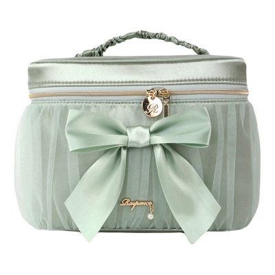 日本蝴蝶结绿色化妆包