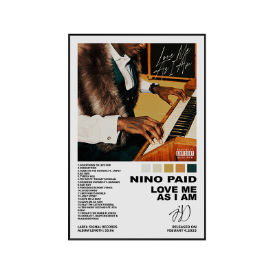Nino Paid专辑封面墙饰家居房间装饰粉丝海报说唱音乐室装饰挂画