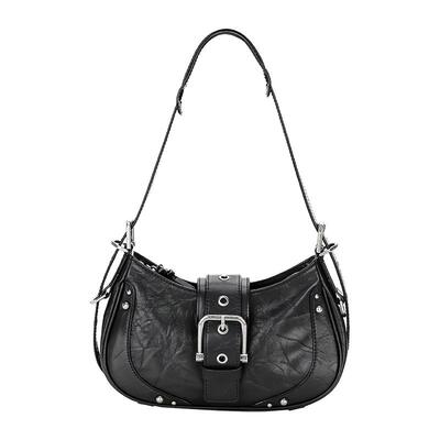 Lapagayo时尚百搭牛皮月牙包