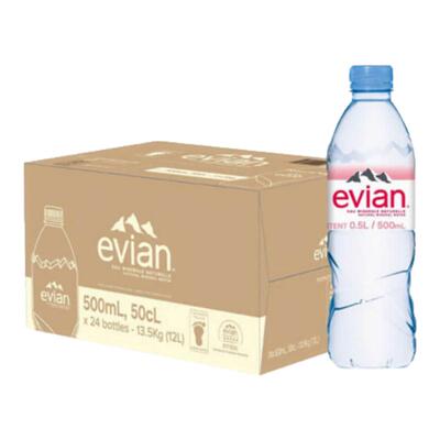 依云（evian）  天然矿泉水 500ml*24瓶法国进口