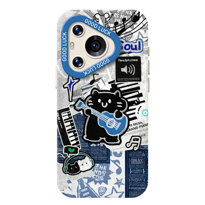 摇滚猫咪手机壳适用于华为系列