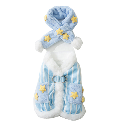 送围巾秋冬天新款小狗狗衣服可牵引棉衣马甲中小型犬比熊泰迪冬装