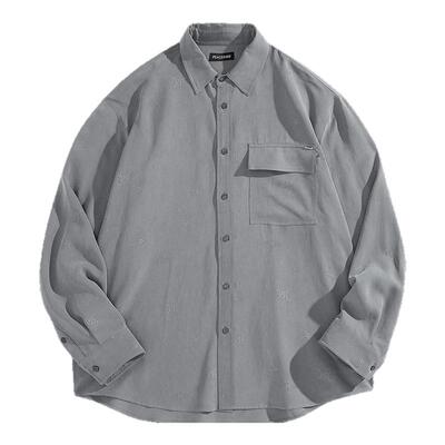 太平鸟男装衬衫天丝暗纹外穿式 B1CHE2124