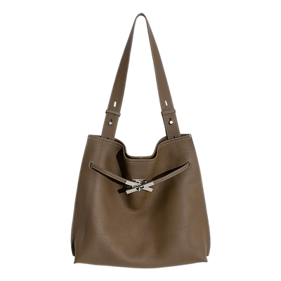 头层荔枝纹牛皮凯莉包女单肩斜挎