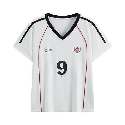 Kappa卡帕女装2026夏季新款休闲美式辣妹风V领短袖T恤K0G42TD54D