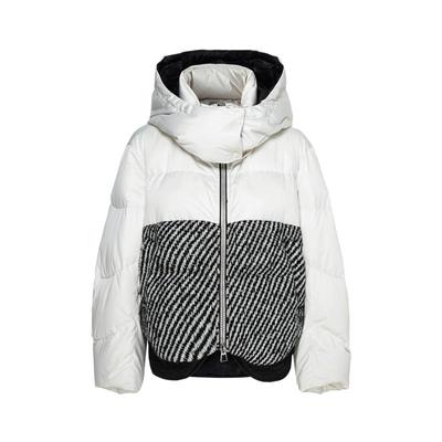 【商场同款】HPLY荷比俪冬季女新款拼接斜纹白鸭绒短款羽绒服外套