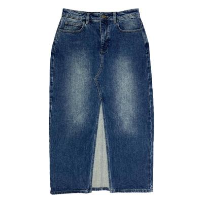 牛仔裤进口土耳其棉倒v前开叉