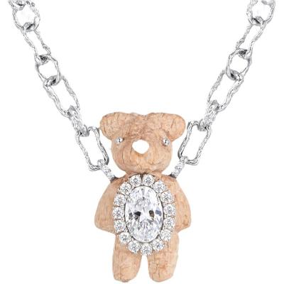 YVMIN尤目木质小熊项链镀金