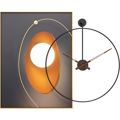 现代简约装饰画轻奢入户客厅挂钟