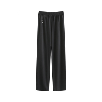 陈婷直筒宽松长裤黑色现代舞