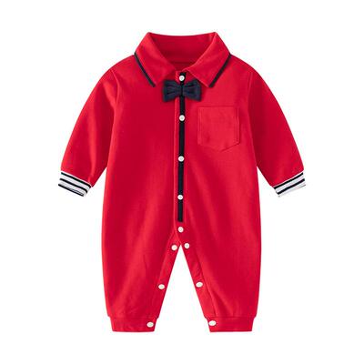 红色绅士礼服婴儿连体衣
