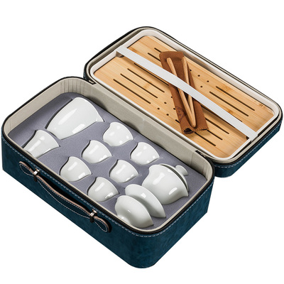 羊脂玉白瓷旅行功夫茶具套装订制