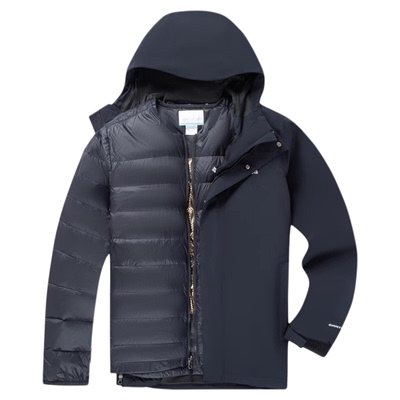 哥伦比亚男士热能羽绒三合一外套