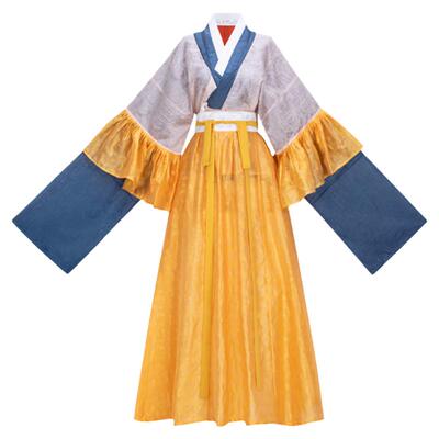 复原版型晋制汉服荷叶边半袖破裙