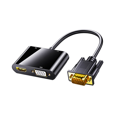 联珵VGA转HDMI+VGA转接头一分二