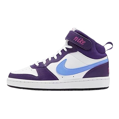 NIKE耐克女鞋秋新款COURT大童运动鞋白蓝中帮休闲板鞋CD7782-106