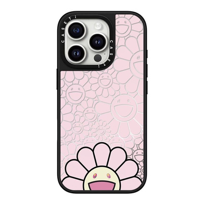 CASE联名粉色探头太阳花适用17promax手机壳iPhone16pro苹果15plusMagSafe磁吸14p镜面C家13潮流12村上隆11