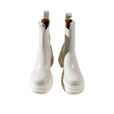 厚底松糕马丁靴莲花府邸真皮材质