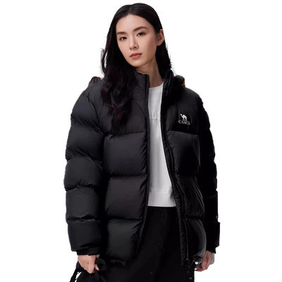 Camel骆驼时尚连帽连帽羽绒服