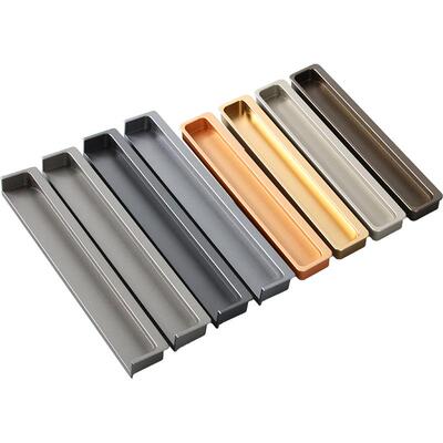 汇优莱开槽内嵌钛琅灰抽屉拉手