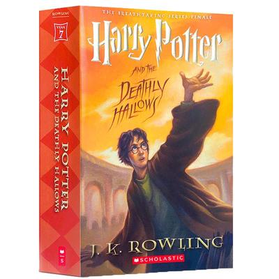 进口英文原版正版Harry Potter and the Deathly Hallows哈利波特与死亡圣器7 经典科幻魔幻小说书J.K. Rowling罗琳Scholastic美版