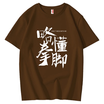 略懂拳脚趣味文字短袖t恤
