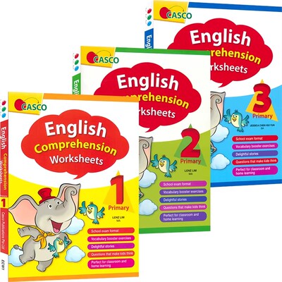 Casco English Comprehension Worksheets Primary 1-3 新加坡英语 英语阅读理解小学1-3年级英文原版进口图书