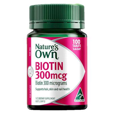 澳洲直邮Nature's Own进口生物素片维生素B7掉发固发养肤维B100片