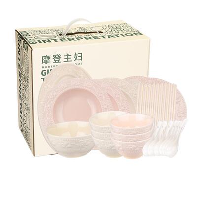 摩登主妇浮雕法式餐具套装碗碟