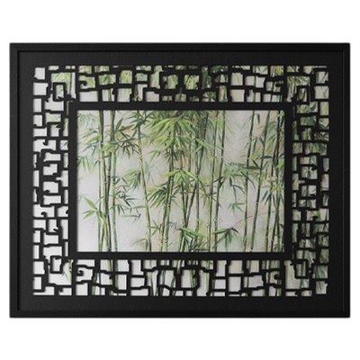 若奈江南园景仿窗画立体挂画iua