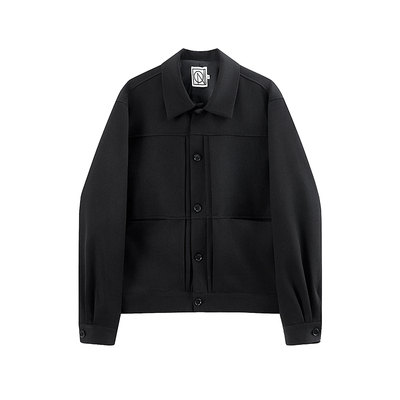 COLN秋新门襟褶饰宽松夹克外套