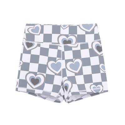 HARDSHIP健身提臀灰心格弹力短裤