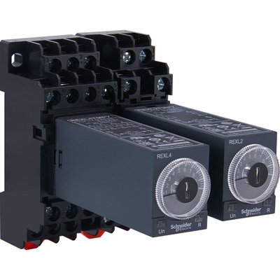 施耐德REXL2TMBD时间继电器底座套装4TB2P7延时0.1s-100 DC24v220