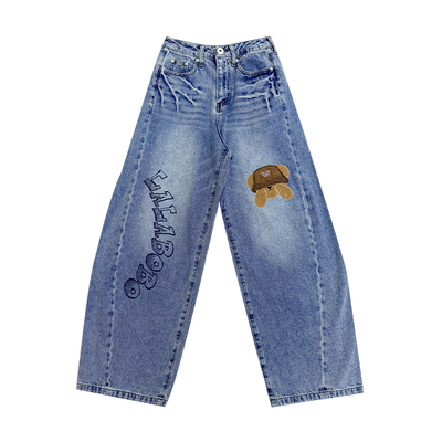 LALABOBO捂脸熊牛仔裤