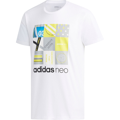 Adidas/阿迪达斯正品当季新款男子休闲运动条纹短袖T恤AJ8242