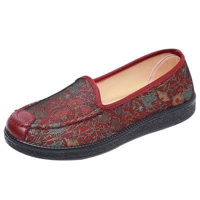 老北京布鞋绣花奶奶鞋一脚蹬单鞋